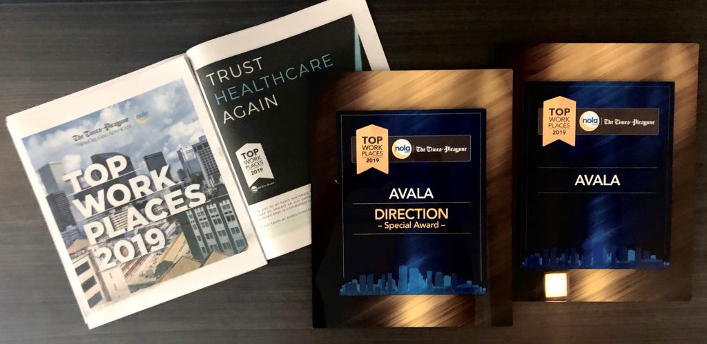 Avala Honored to Receive 2019 Top Workplace and Direction Awards - AVALA Avala Honored to Receive 2019 Top Workplace and Direction Awards - AVALA