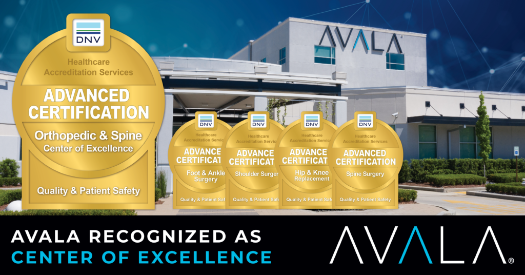 AVALA RECEIVES ADVANCED ORTHOPEDIC AND SPINE CENTER OF EXCELLENCE ...